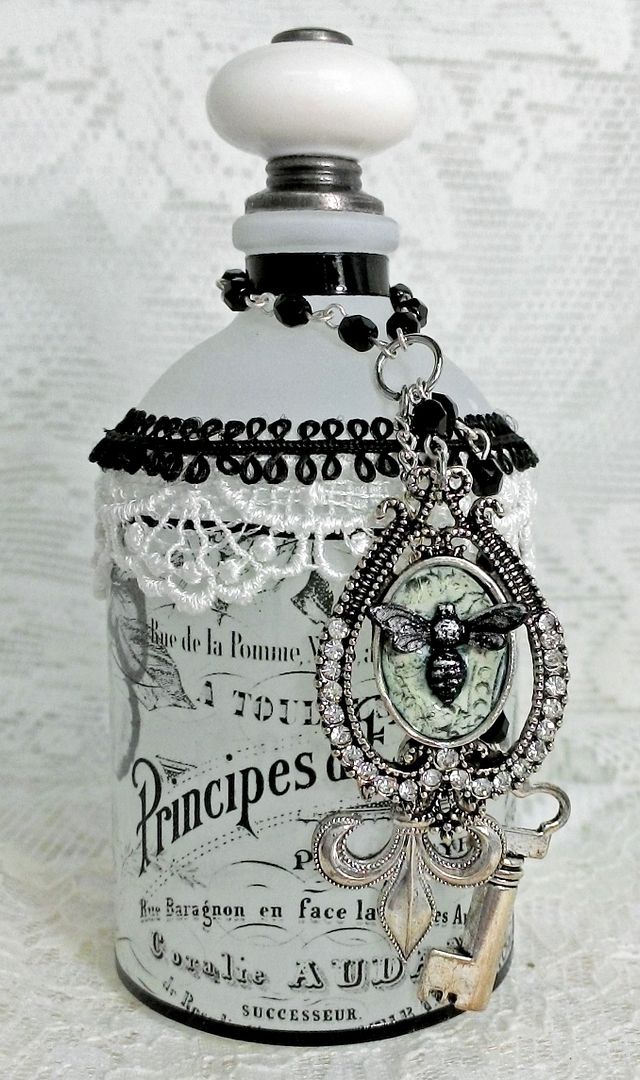 Artfully Musing: French Themed Altered Bottles Tutorial - Bottle Patinas & Applying Vellum ...